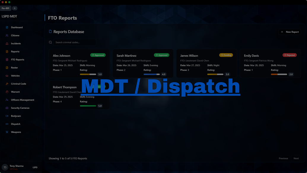 [QBCore] [Qbox] [ESX] [OX] Advanced MDT and Dispatch System (Police ...