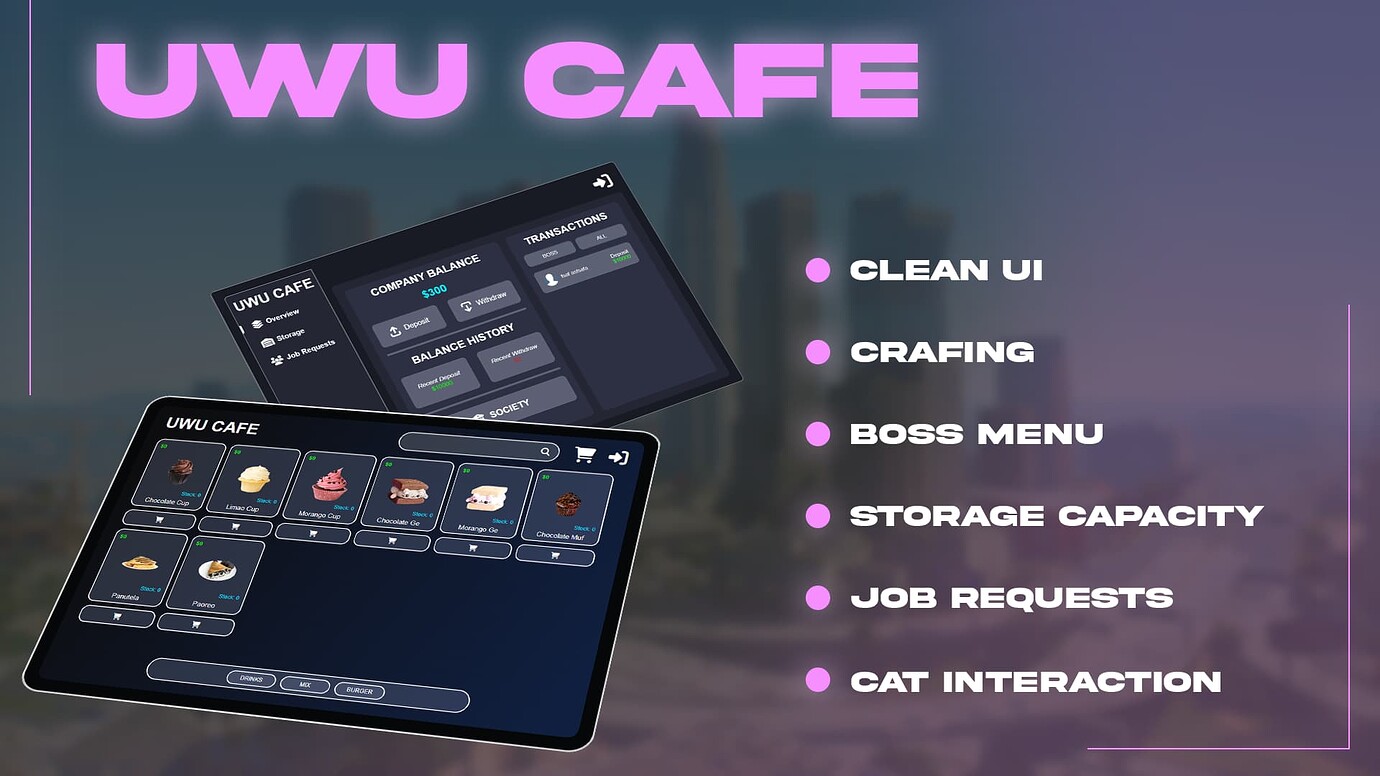 [Release] [ESX]/[QB] UWU Cafe V2 | Crafting + Ingredients + Stock ...