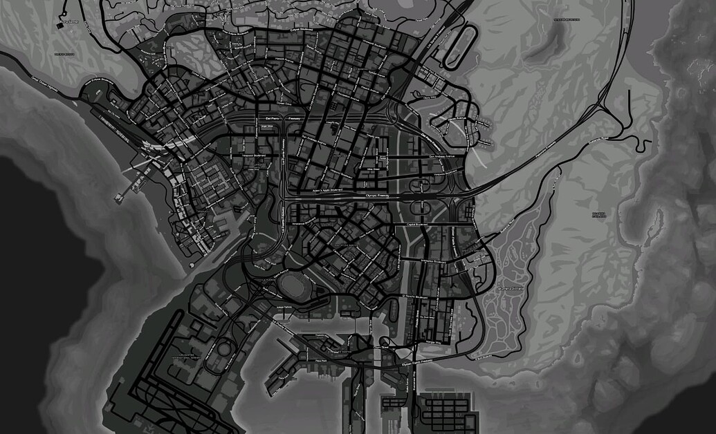 [FREE] [MINIMAP] Black & White Dark Postal Code Map & Minimap (Fixed) (Cayo Perico Included ...