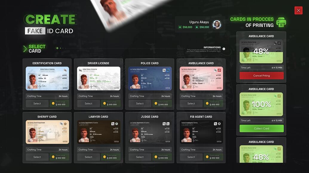 [QB/ESX] ID Card & Create Fake ID Card System - FiveM Releases - Cfx.re ...