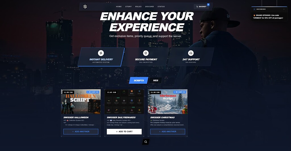 Headless Tebex Store Template | 100/100 Lighthouse | React 19 & Vite | High Conversion Design ...