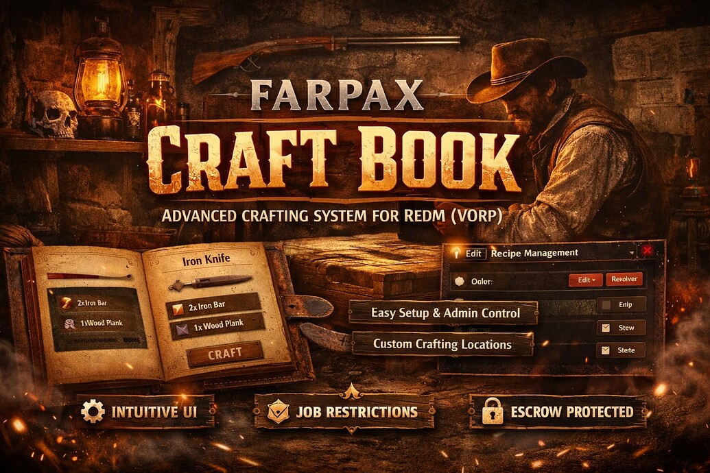 Farpax Craft Book - Advanced Crafting System for RedM/FiveM - RedM ...