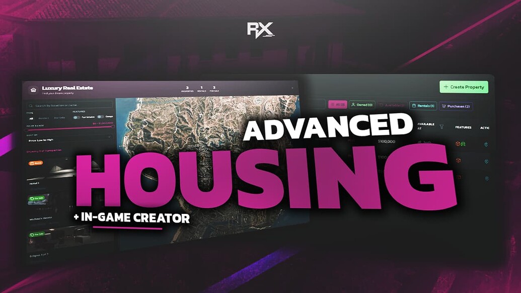Advanced Housing | In-Game Creator, Furniture, Rental & much more ...