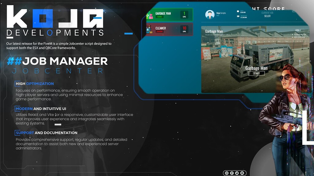 Koja-jobcenter [esx] [qb] [free] - FiveM Releases - Cfx.re Community