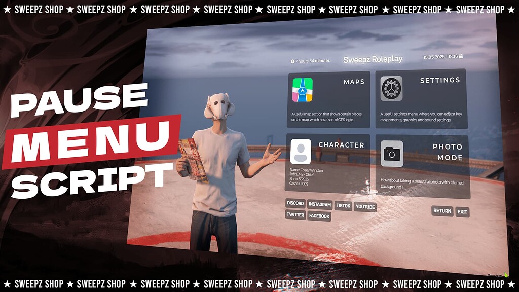 Fivem Pause Menu Script | Sweepz Pause Menu - FiveM Releases - Cfx.re Community