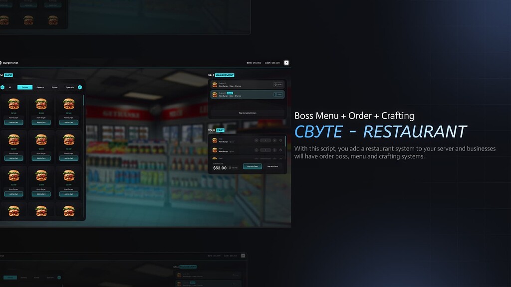 Restaurant System with Boss Menu + Order + Crafting - FiveM Releases ...