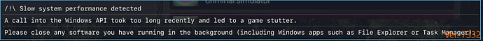 Slow system performance detected.. a call into the windows api took too ...