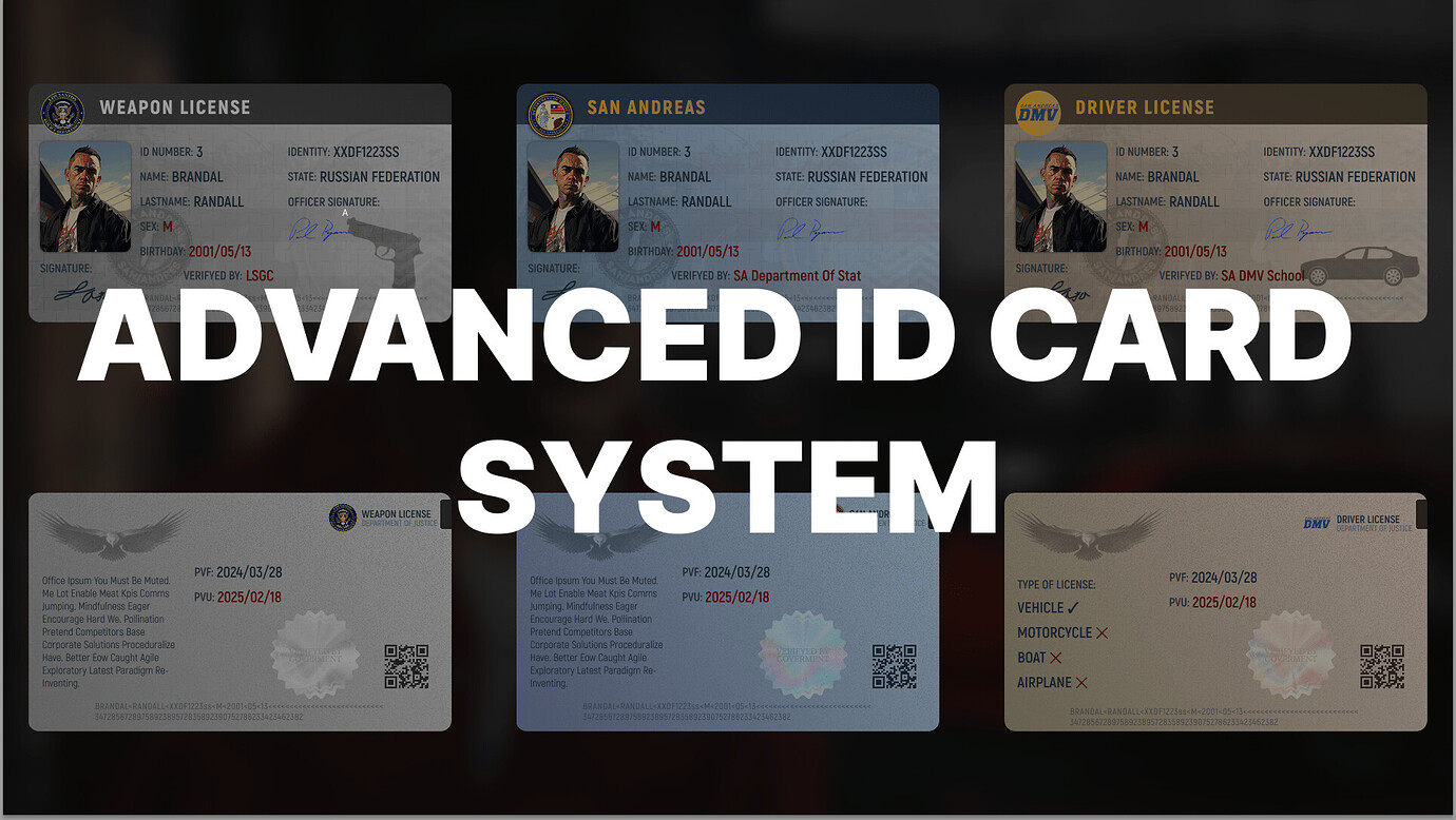 Metadata ID Card (Badges, Licenses, City Hall, Fake Card) [ESX/QB/QBOX ...