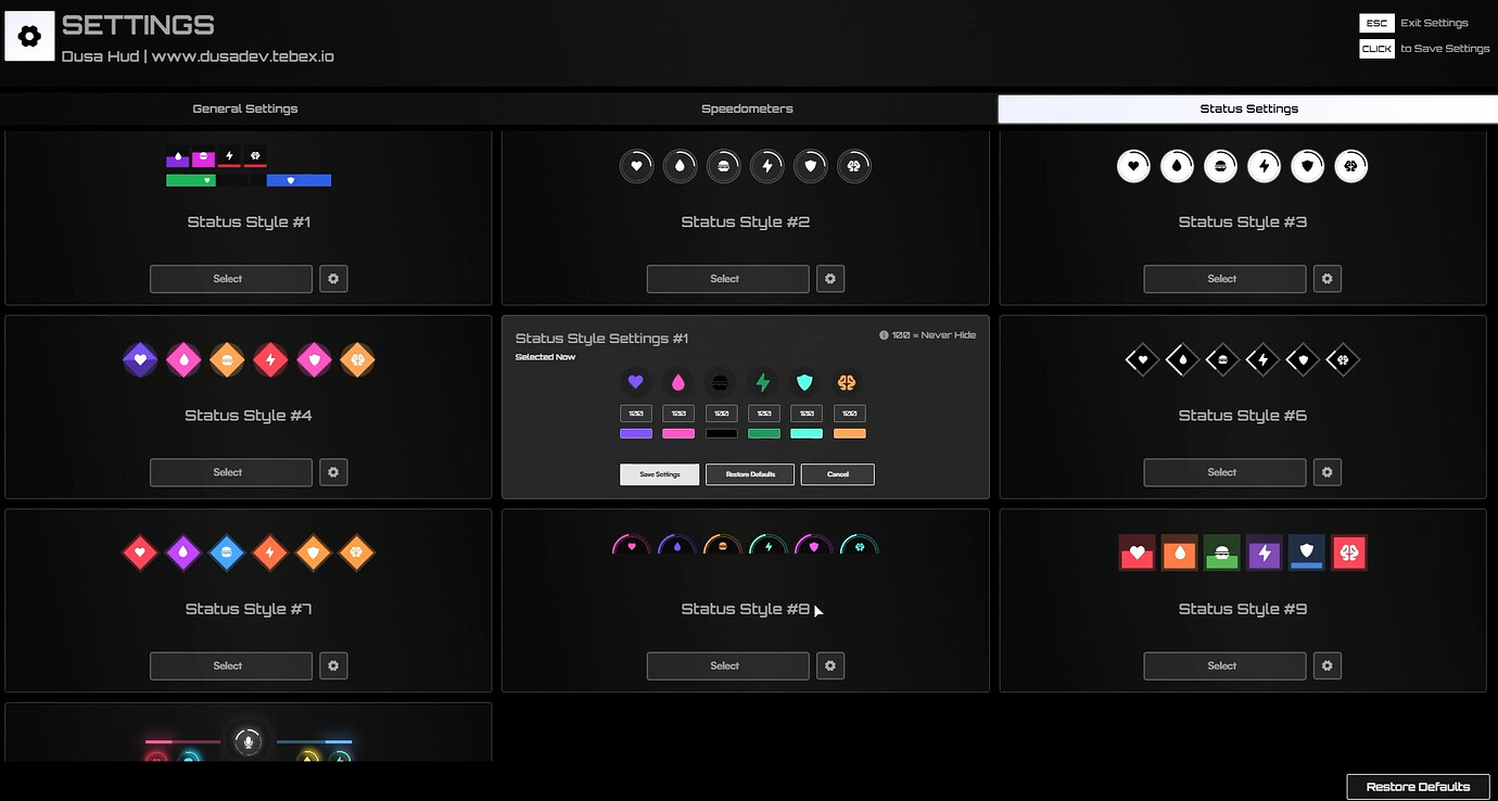 [NEW UPDATE] Dusa Advanced Hud | 10 Speedometer, 10 Status Hud, 8 ...