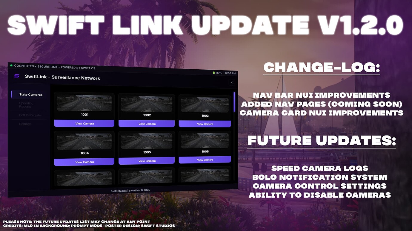 [FREE] [QB/ESX/STANDALONE] SwiftLink - Advanced Traffic Enforcement & Surveillance Network ...