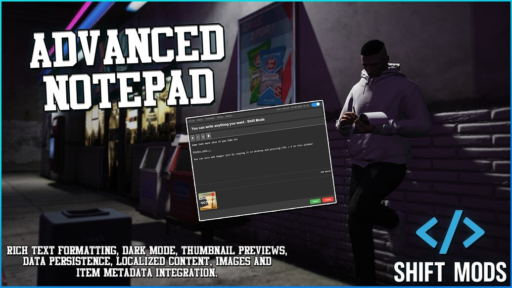 [PAID] Advanced Notepad - FiveM Releases - Cfx.re Community