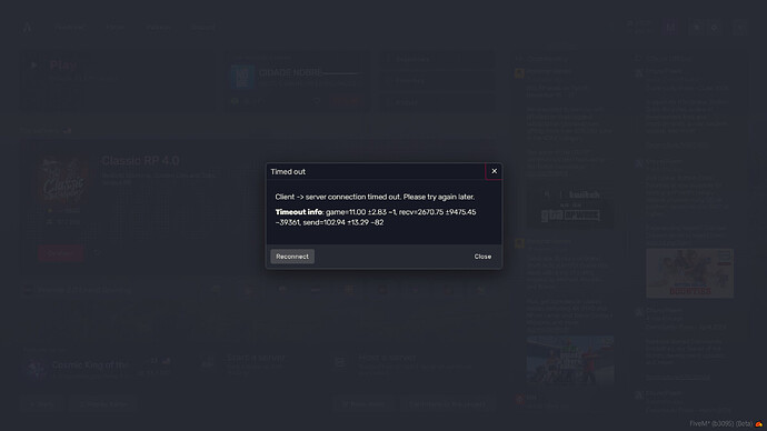 My FiveM has a timeout error - FiveM Client Support - Cfx.re Community