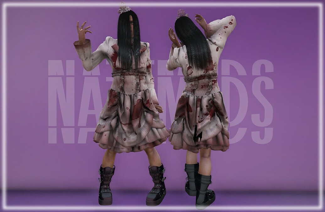 [FREE] Halloween full outfit for MP Female (dress + crown + boots ...