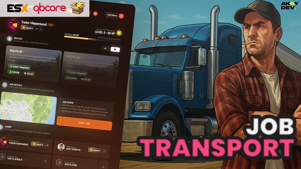 [QB/QBOX/ESX] Transport Job | MULTIPLAYER - FiveM Releases - Cfx.re ...