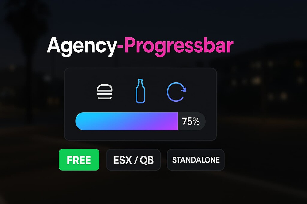 Agency-Progressbar for ESX/QB/STANDALONE - FREE | The Ultimate UX & Action System - FiveM ...