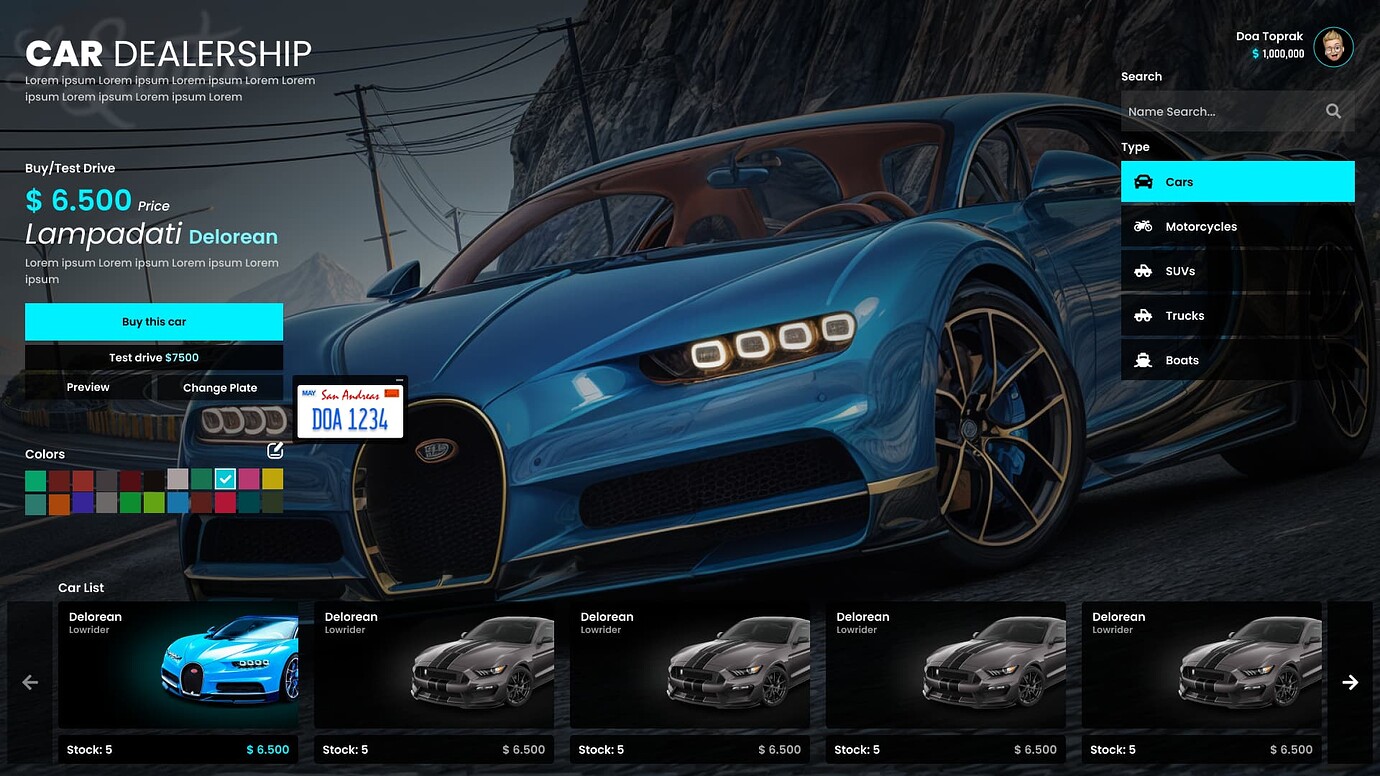 [FREE] Advanced vehicleshop system - FiveM Releases - Cfx.re Community
