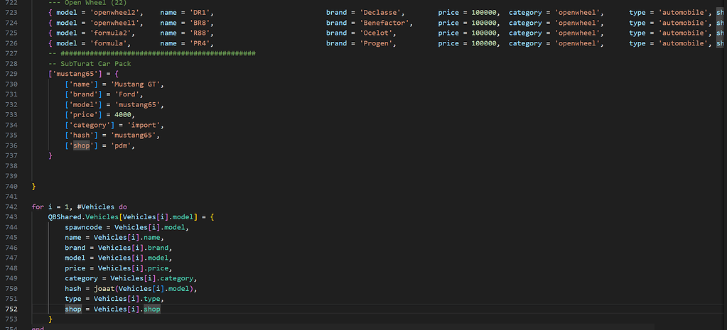 [HELP] Add-on vehicles won't show in adminmenu/shop/garage - QBCore ...