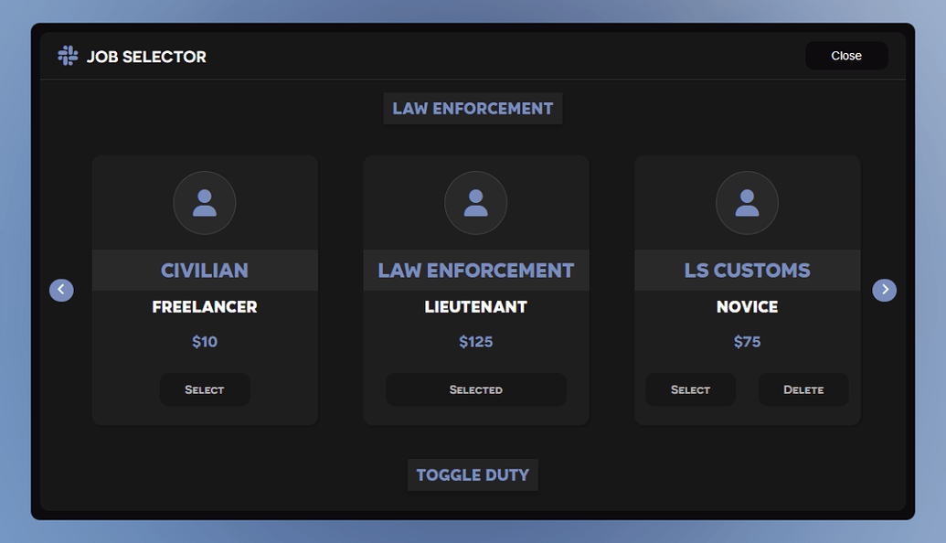 Multi Job Selection System | New Update - FiveM Releases - Cfx.re Community
