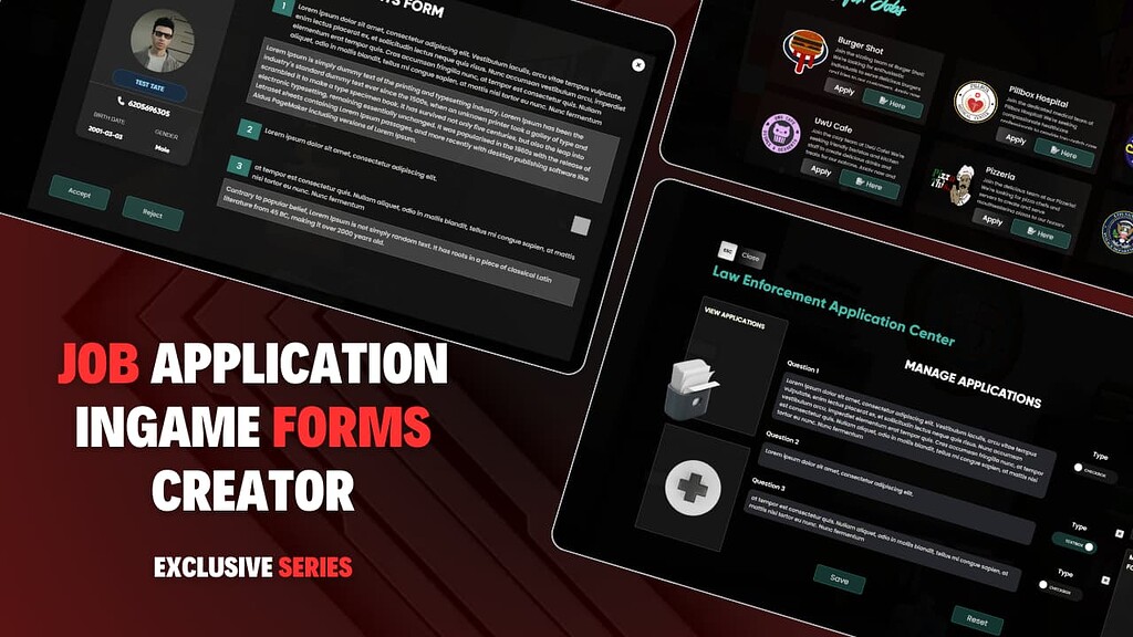Job Application System | Ingame Forms Creator | [QB / ESX] - FiveM ...