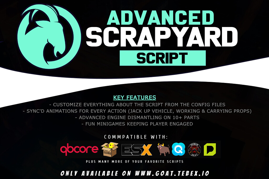 [QBCore] [QBox] [ESX] Goat Advanced Scrapyard - FiveM Releases - Cfx.re Community