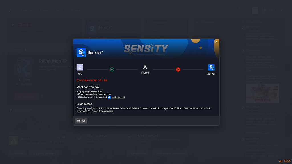 Connection problems, only on one server - FiveM Client Support - Cfx.re ...
