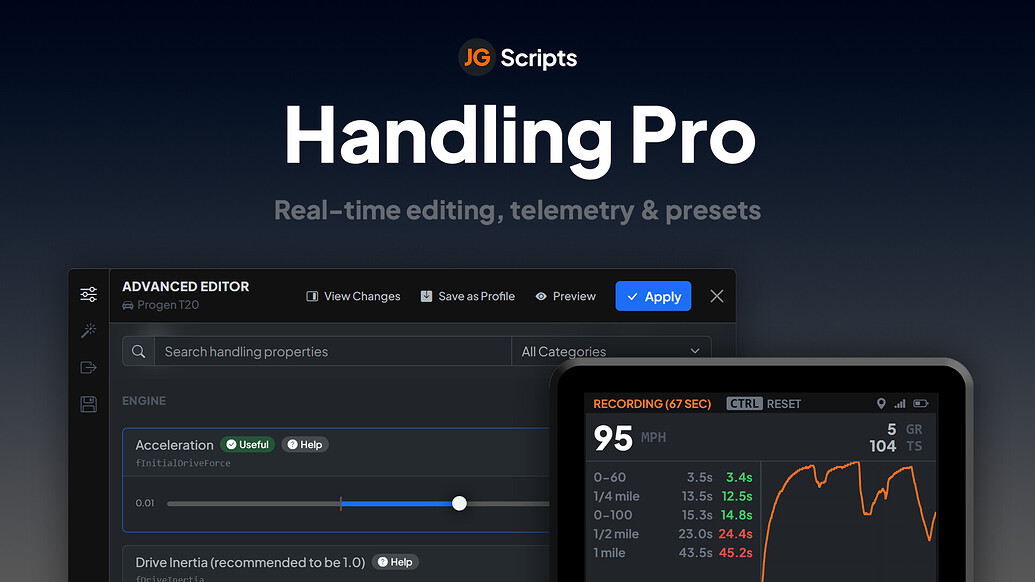 JG Handling - Real-time Handling Editor w/ Presets & Telemetry! - FiveM ...