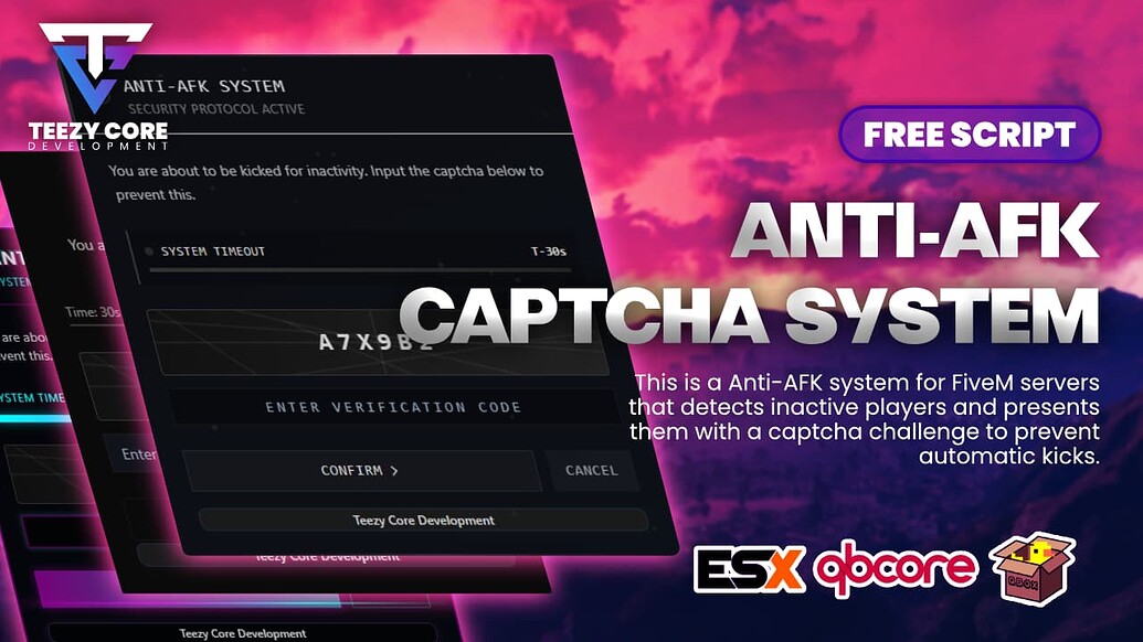[FREE][STANDALONE] Anti-AFK Captcha System - FiveM Releases - Cfx.re ...