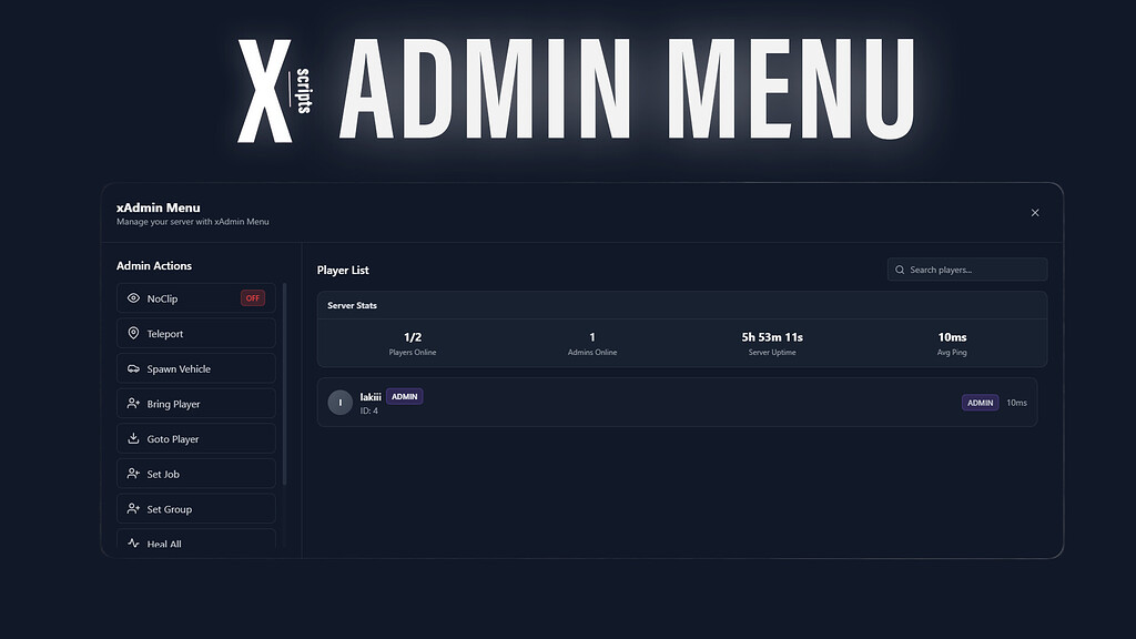 X Admin Menu | ESX & QB - FiveM Releases - Cfx.re Community