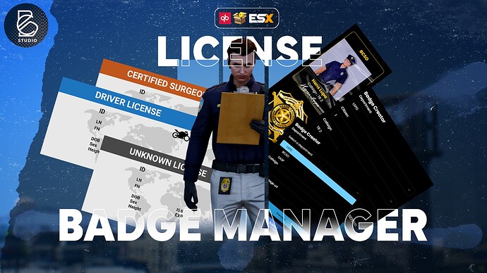 License Manager (ID Card + Badge + Licenses) [ESX][QB][QBOX] - FiveM ...