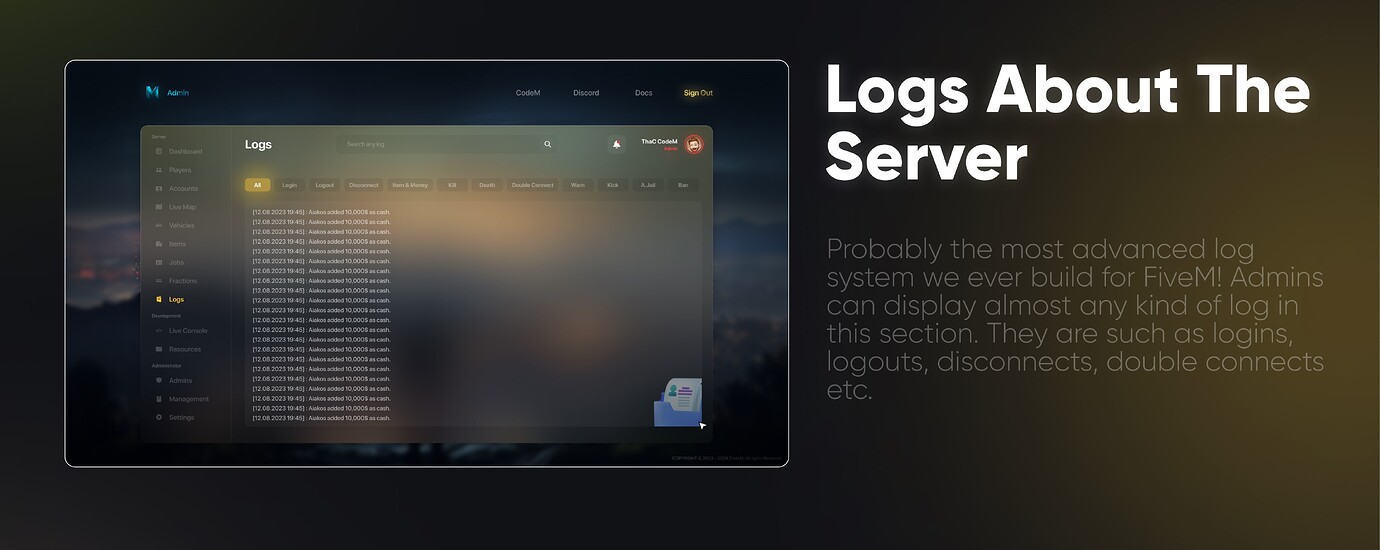 CodeM mAdmin Ultimate Web Panel | ESX - QB - FiveM Releases - Cfx.re Community