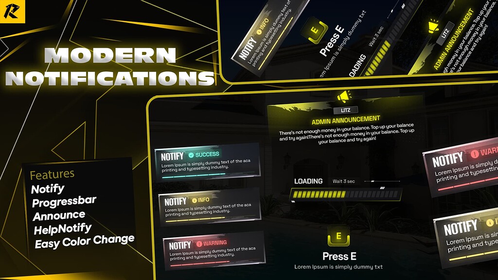 Modern Notify Pack [ESX, QBCore, Qbox] - FiveM Releases - Cfx.re Community