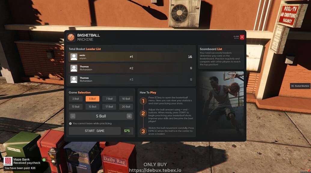 [ESX/QB/QBX] Basketball Machine - FiveM Releases - Cfx.re Community