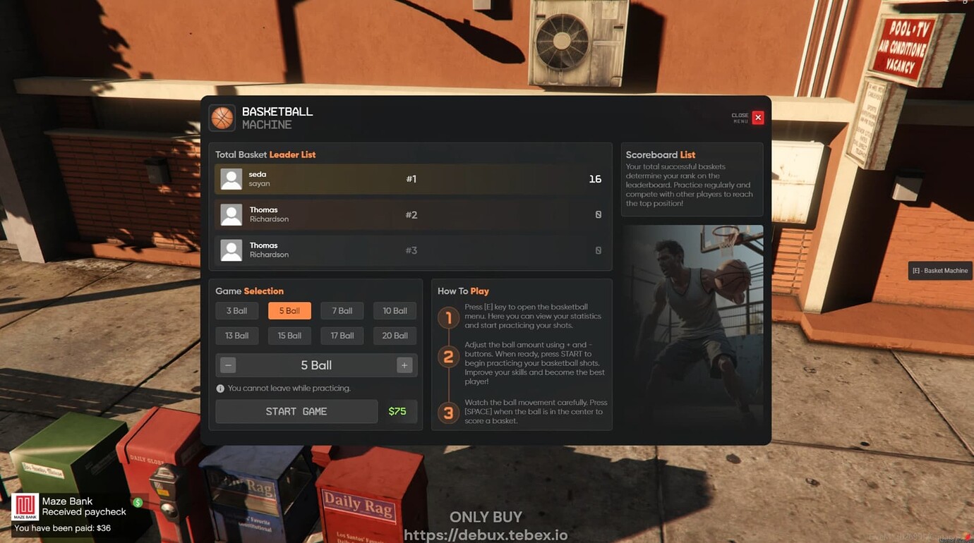 [ESX/QB/QBX] Basketball Machine - FiveM Releases - Cfx.re Community