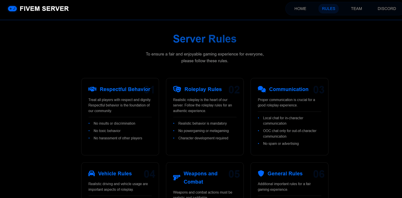 SirRezi_Website – Modern Server Website Template for FiveM [Free ...