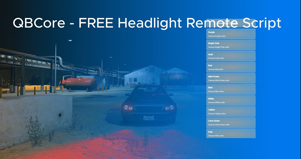QBCore - FREE Headlight Remote Script - FiveM Releases - Cfx.re Community