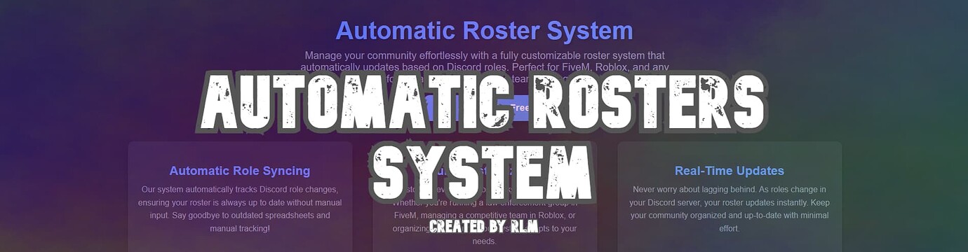 Auto Rosters | Auto Updating | Roles Based | Red Leaf Modifcations ...