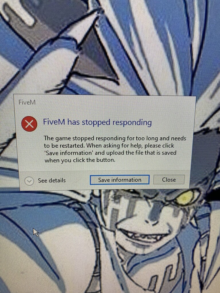 FiveM has stopped responding The game stopped responding for too long and needs to be restarted ...