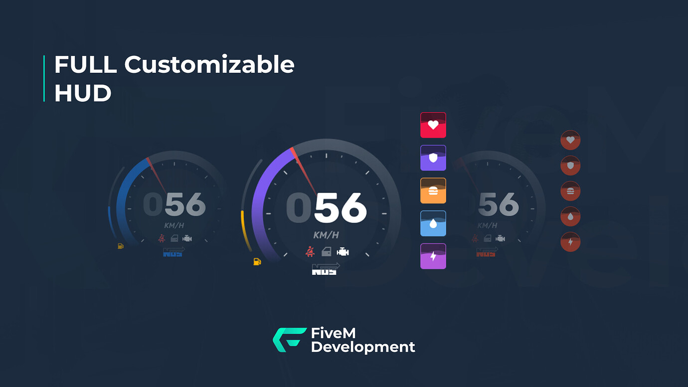 Customizable HUD [QBCore, ESX, vRP & STANDALONE] - FiveM Releases - Cfx ...