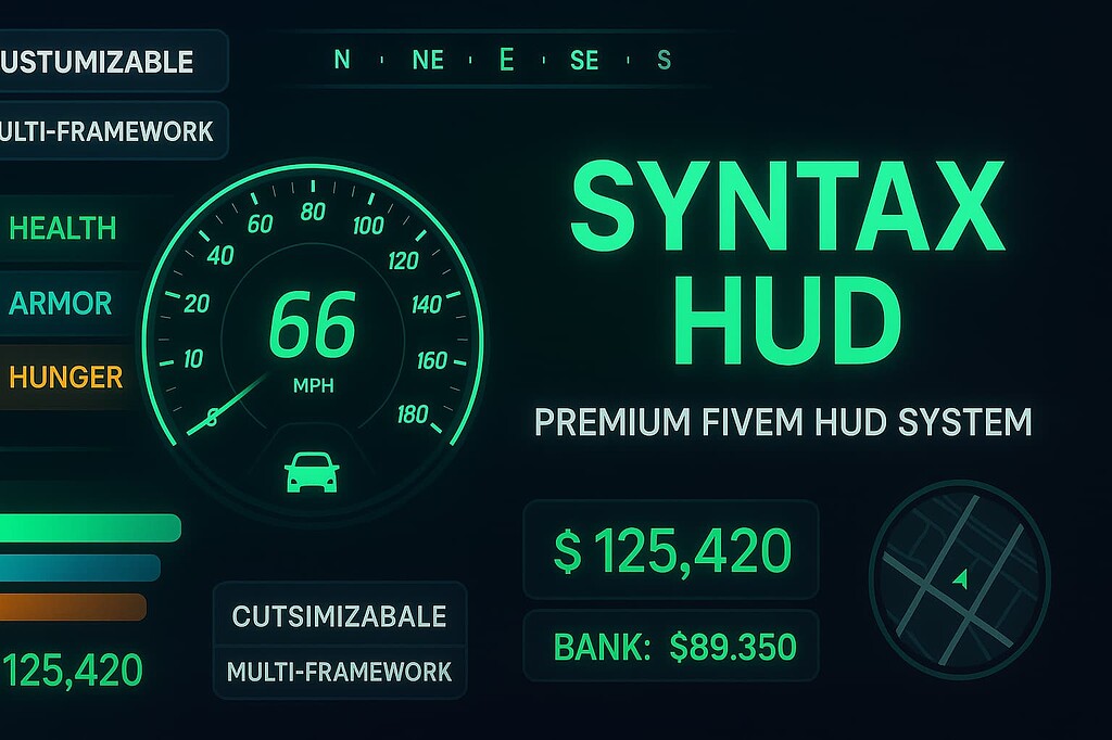 Syntax HUD - Premium Customizable HUD System | Multi-Framework - FiveM Releases - Cfx.re Community