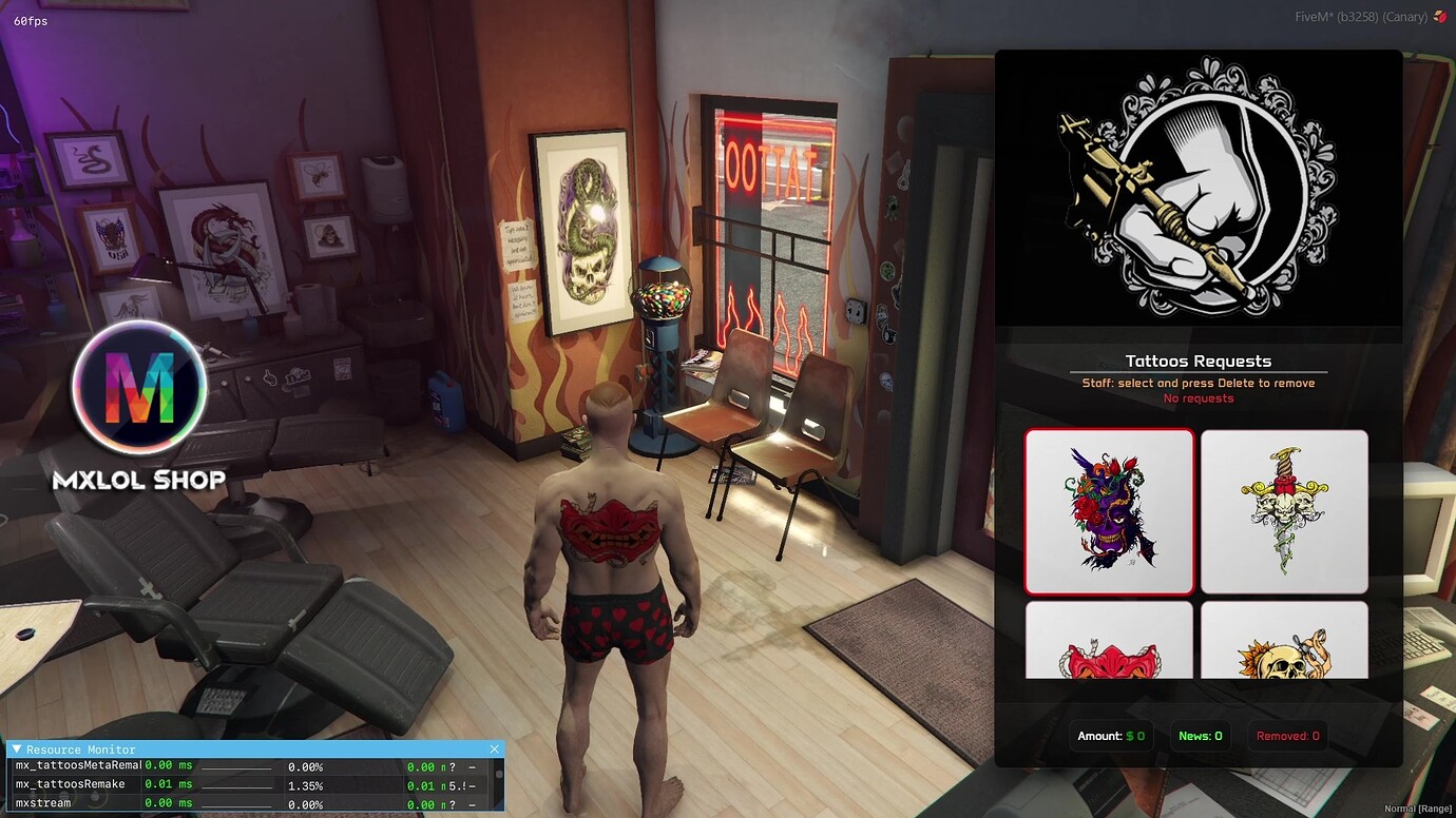 Tattoos Shop (Create Your Tattoos)[ESX/QBCore/STANDALONE][PAID] - FiveM ...