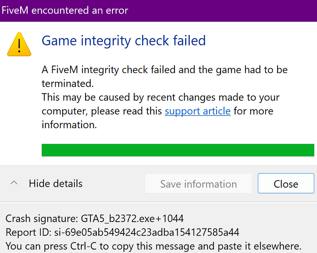 A FIveM Integrity Check Failed Fix? - FiveM Client Support - Cfx.re Community