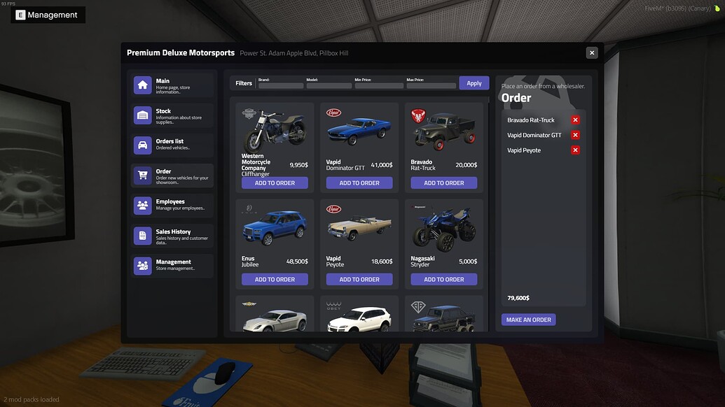 [ESX/QB] VMS_VEHICLESHOP V2 | Advanced Business & Realistic Deliveries ...