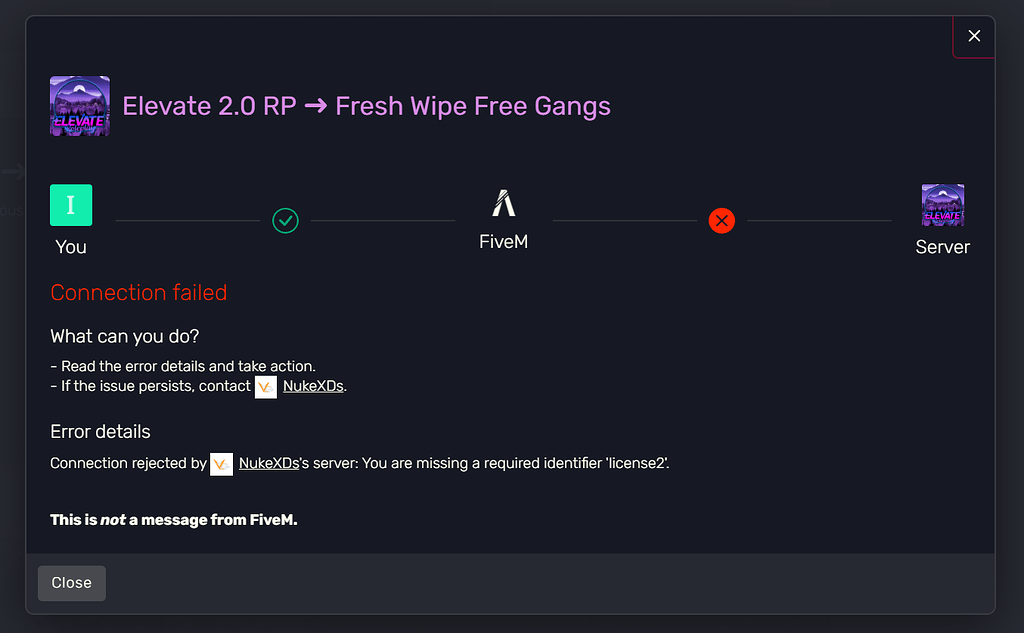 Missing Identifier 'license2' - FiveM Client Support - Cfx.re Community