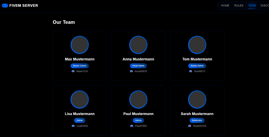 SirRezi_Website – Modern Server Website Template for FiveM [Free ...