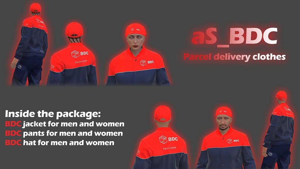 [aS_BDC] A parcel delivery, courier clothes - FiveM Releases - Cfx.re ...