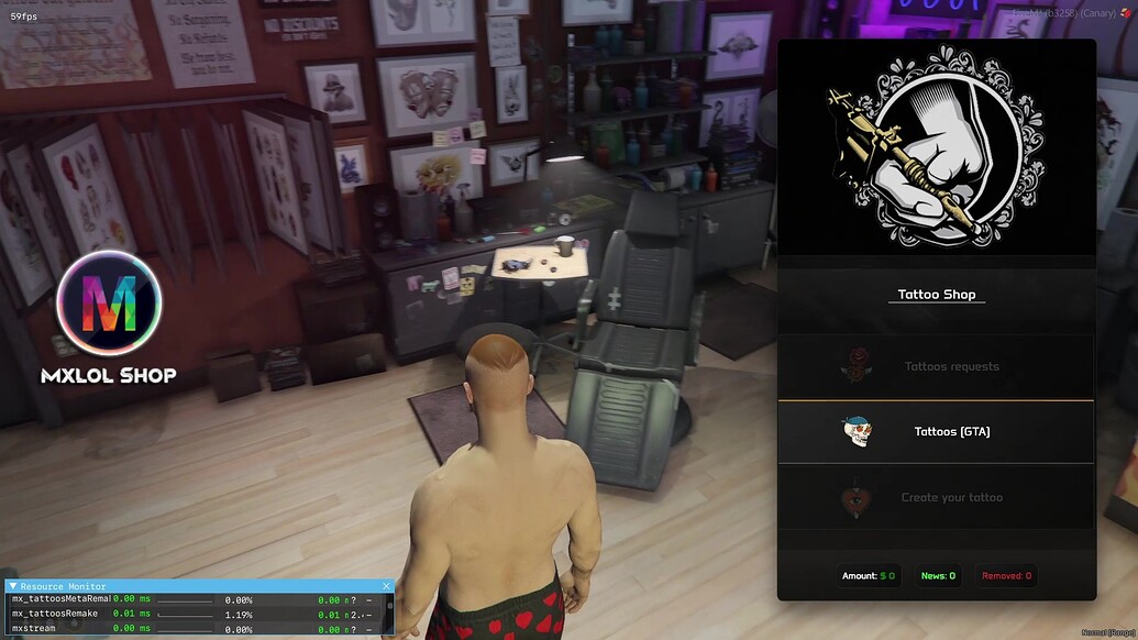 Tattoos Shop (Create Your Tattoos)[ESX/QBCore/STANDALONE][PAID] - FiveM ...