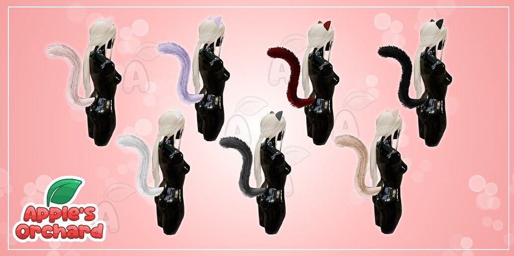 Kitten Ear and Tail Set V2 - Apples Orchard - Cat Ears and Tail Costume ...