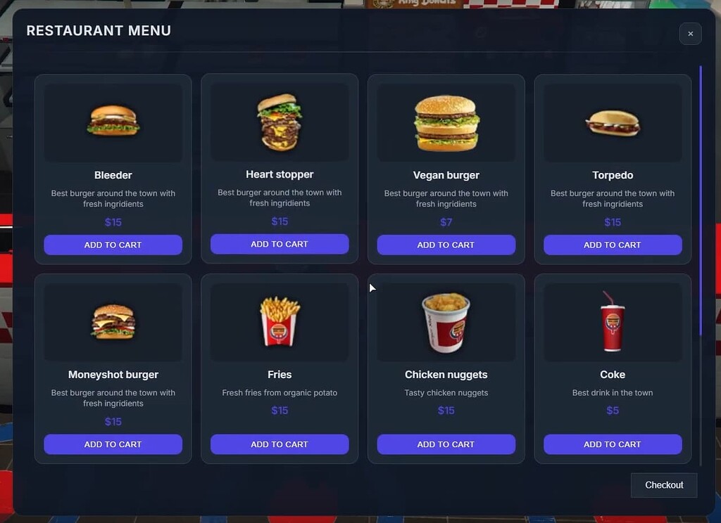 [FREE] [ESX & QB & OX] TJ Advanced burgershot job - FiveM Releases - Cfx.re Community