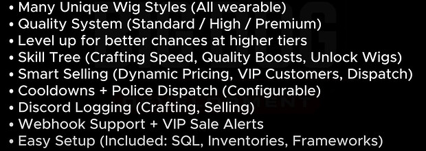 💇‍♀️ Advanced Wigs Crafting Script + Skills System | Wearable Wigs ...