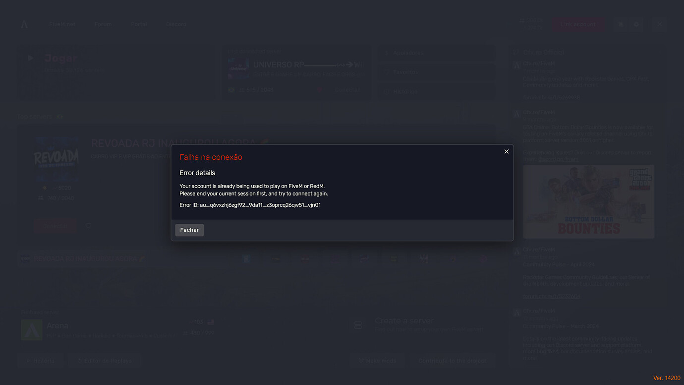 error logging into server - FiveM Client Support - Cfx.re Community